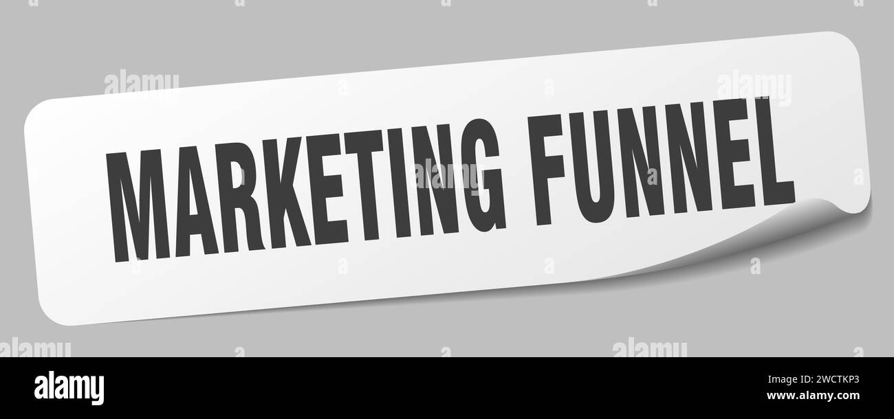 marketing funnel sticker. marketing funnel rectangular label isolated ...