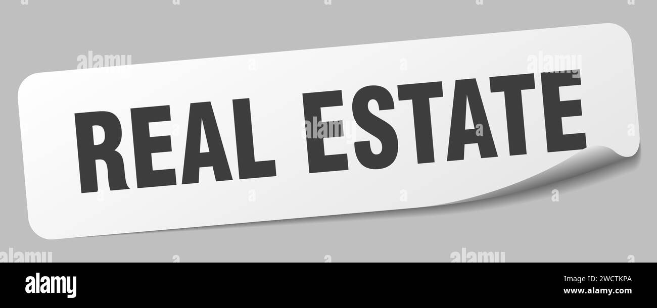 real estate sticker. real estate rectangular label isolated on white ...
