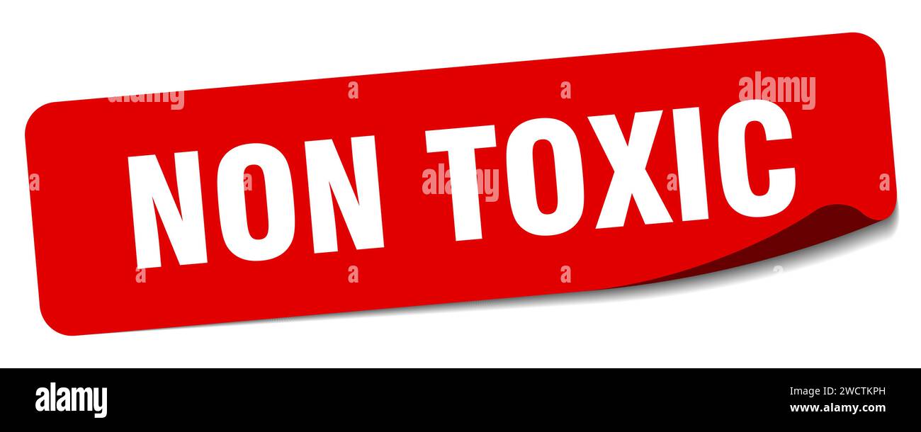 non toxic sticker. non toxic rectangular label isolated on white ...