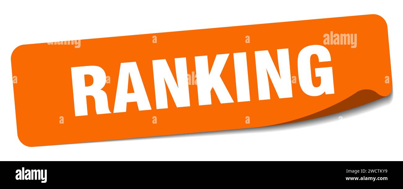 ranking sticker. ranking rectangular label isolated on white background ...