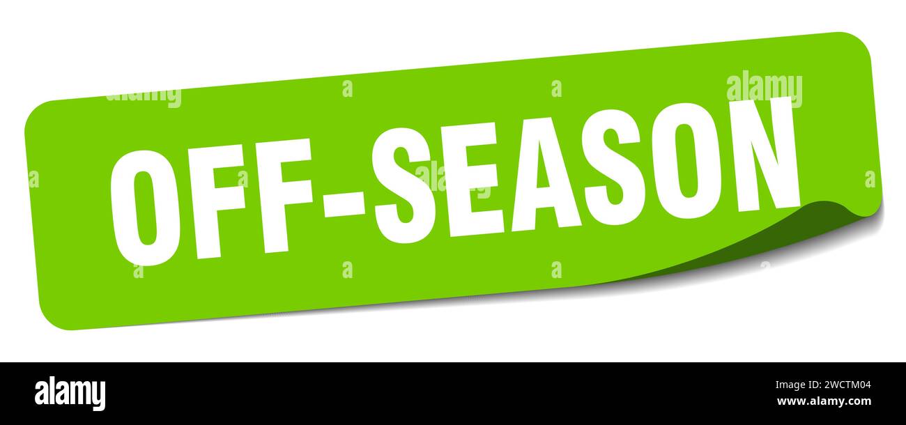 off-season sticker. off-season rectangular label isolated on white ...
