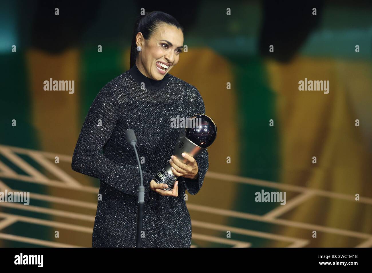 London, England, 15th January 2024. FIFA Special Award Winner, Marta Vieira da Silva during The ...