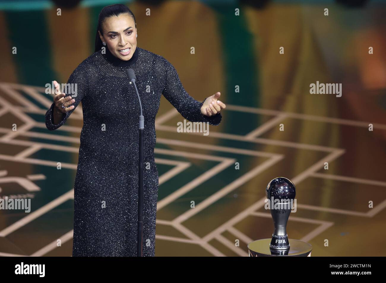 London, England, 15th January 2024. FIFA Special Award Winner, Marta Vieira da Silva during The ...