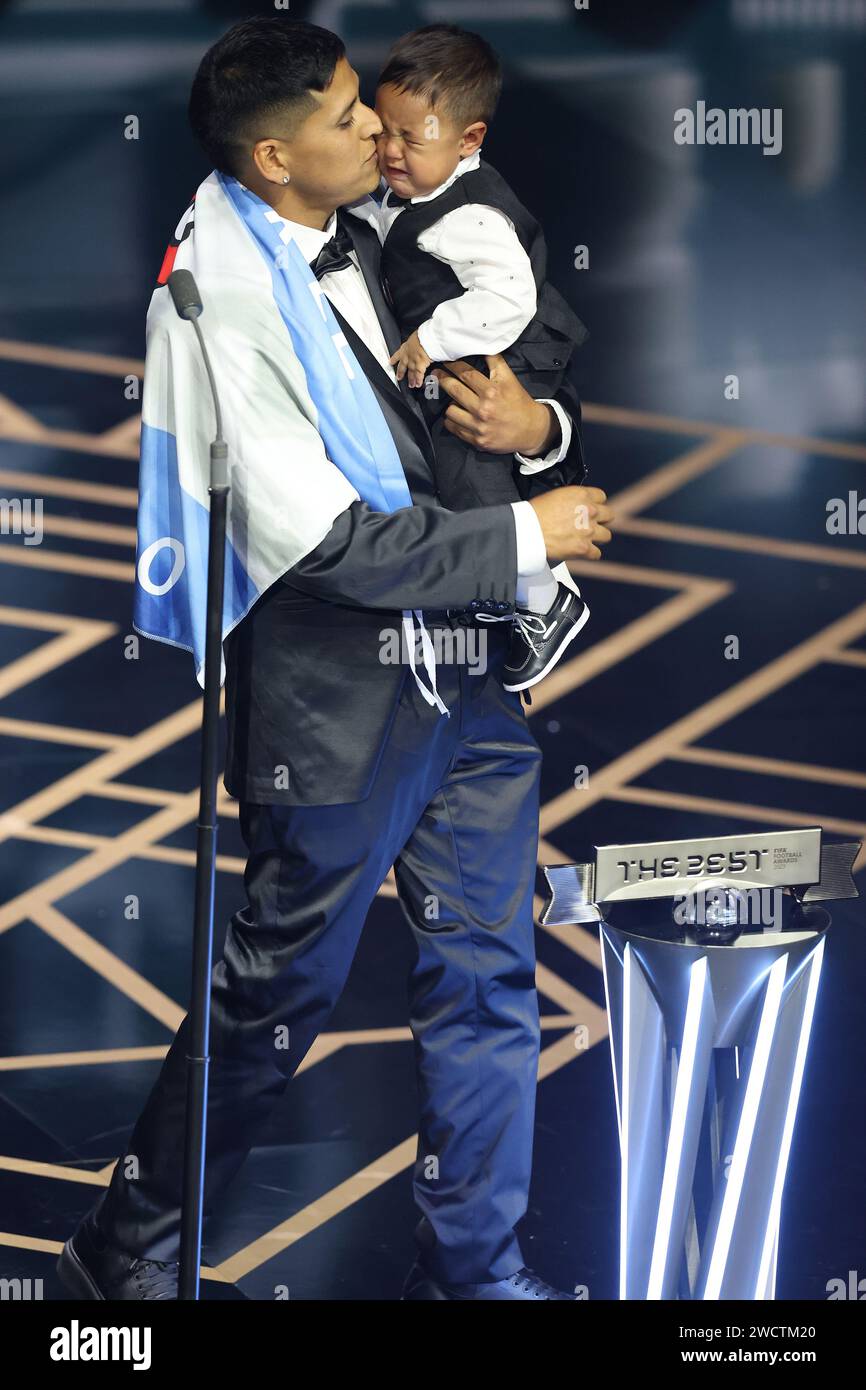 London, England, 15th January 2024. FIFA Fan Award Winner, Hugo Daniel ...