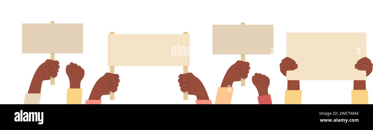 A group of black people hands fist raised up into air. African american ...