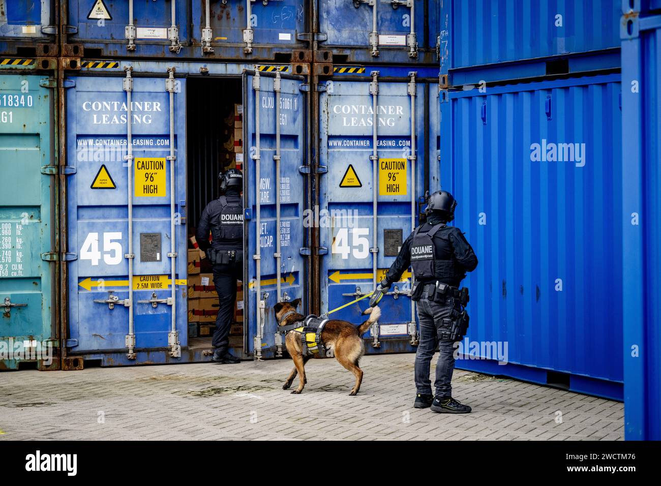 ROTTERDAM - A special team during a demonstration of Customs' working ...