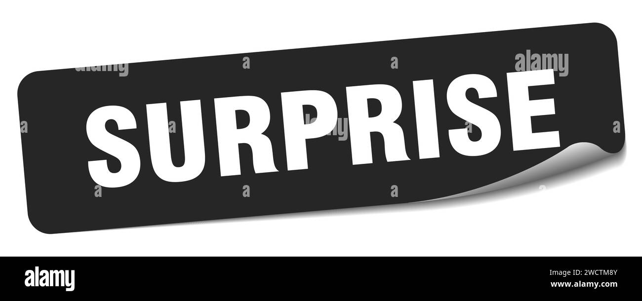 surprise sticker. surprise rectangular label isolated on white ...