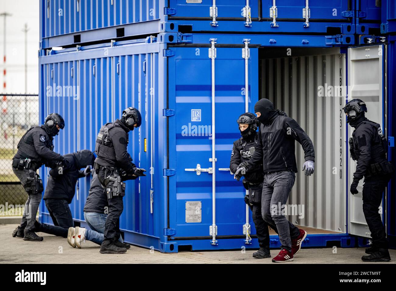 ROTTERDAM - A special team during a demonstration of Customs' working ...