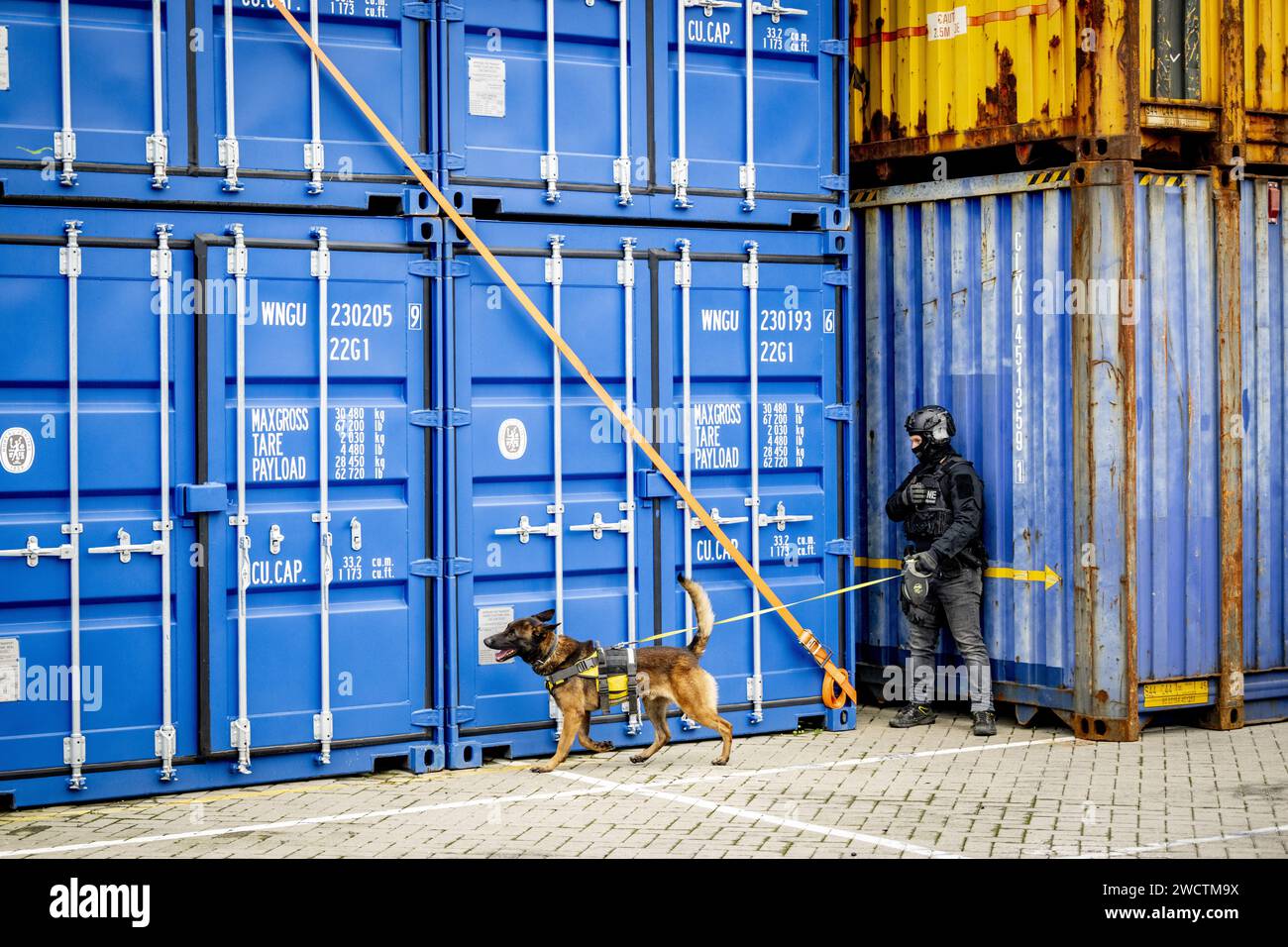 ROTTERDAM - A special team during a demonstration of Customs' working ...