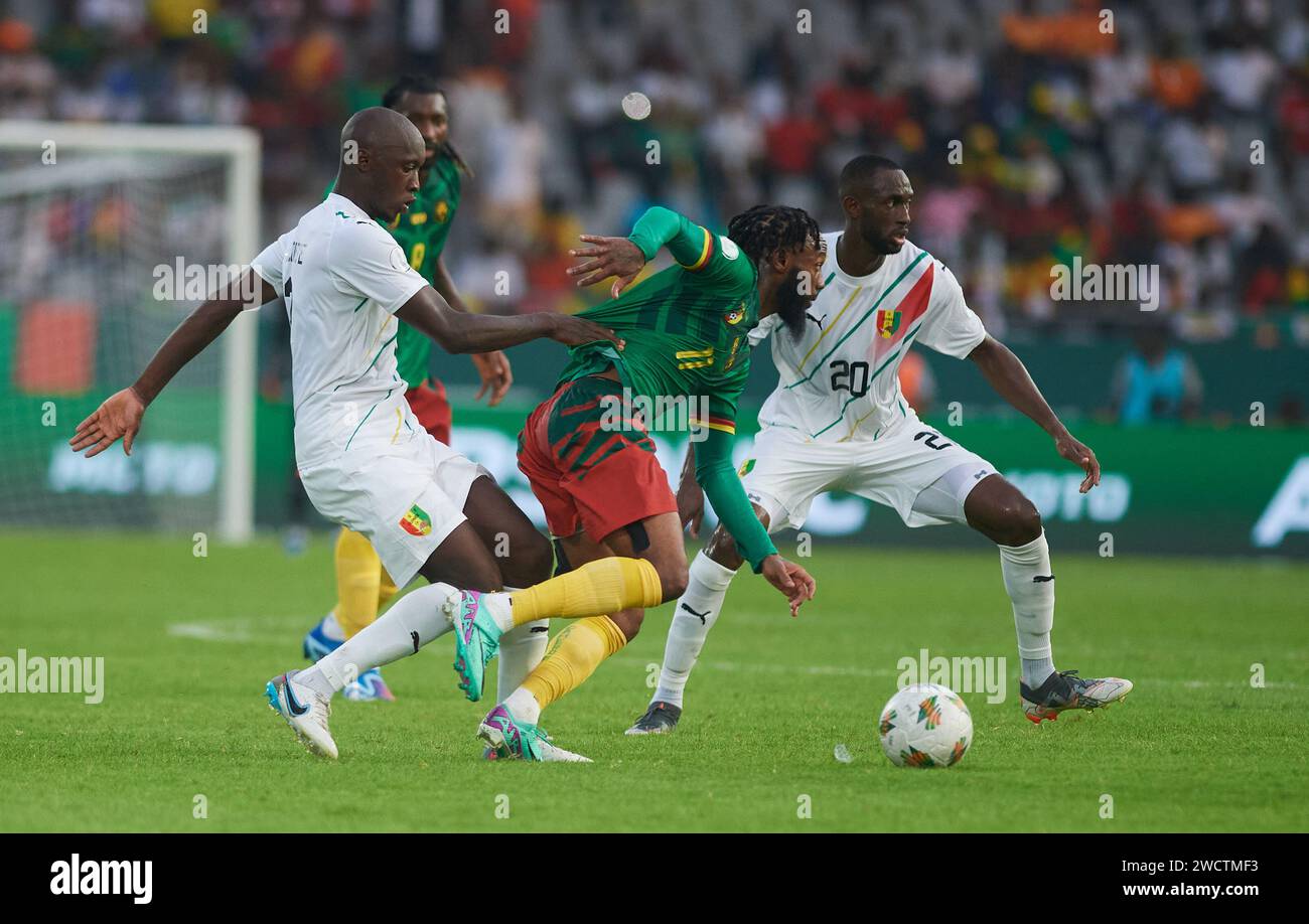 Georges-Kévin Nkoudou under pressure from Guinean players Stock Photo ...