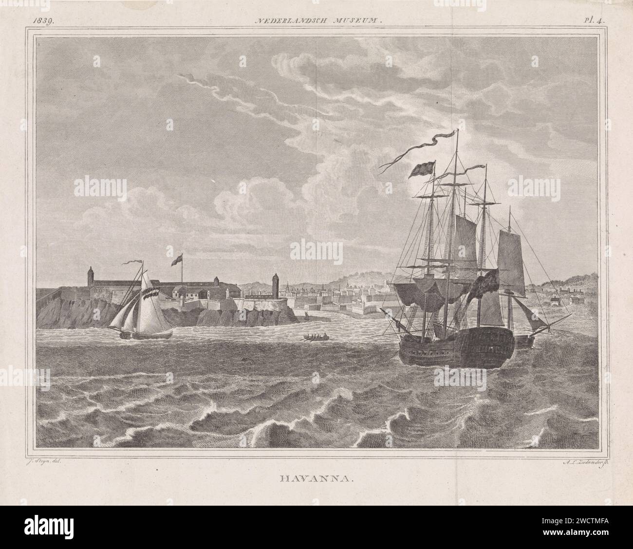 Havana, Abraham Lion Zeelander, after Johannes Steyn, 1839 print Havana ...