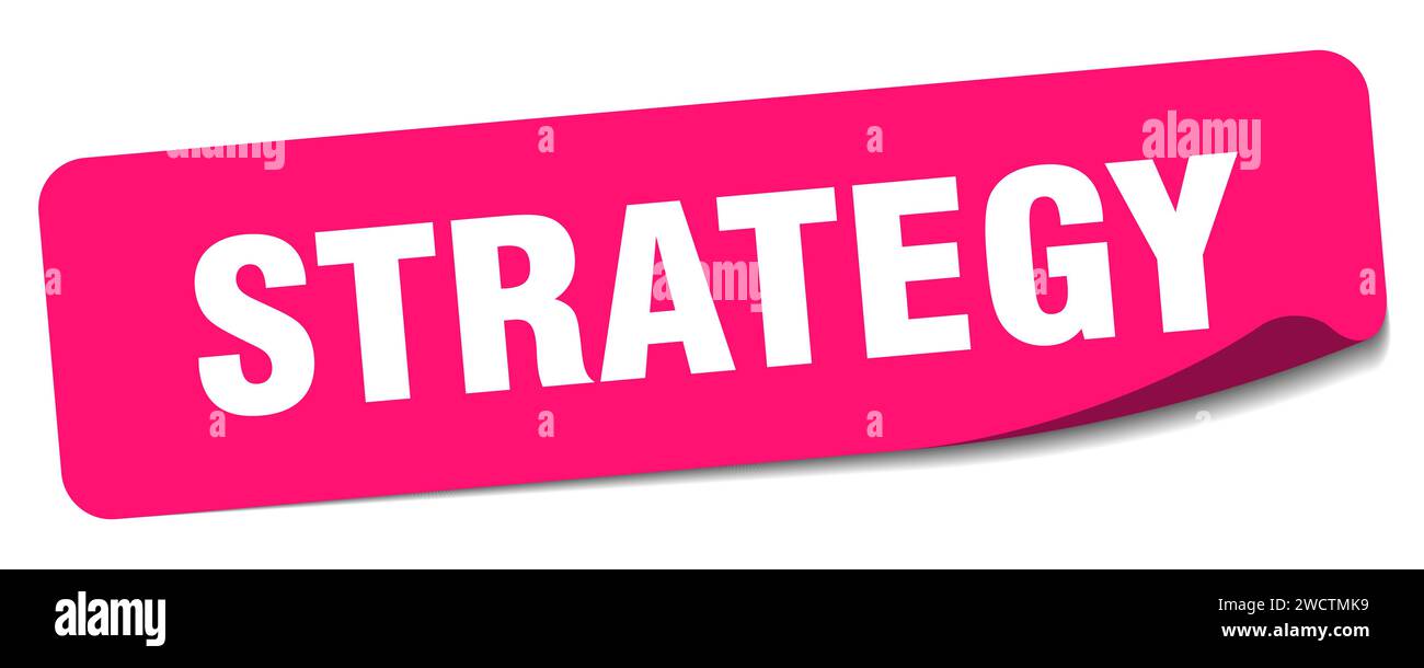 strategy sticker. strategy rectangular label isolated on white ...