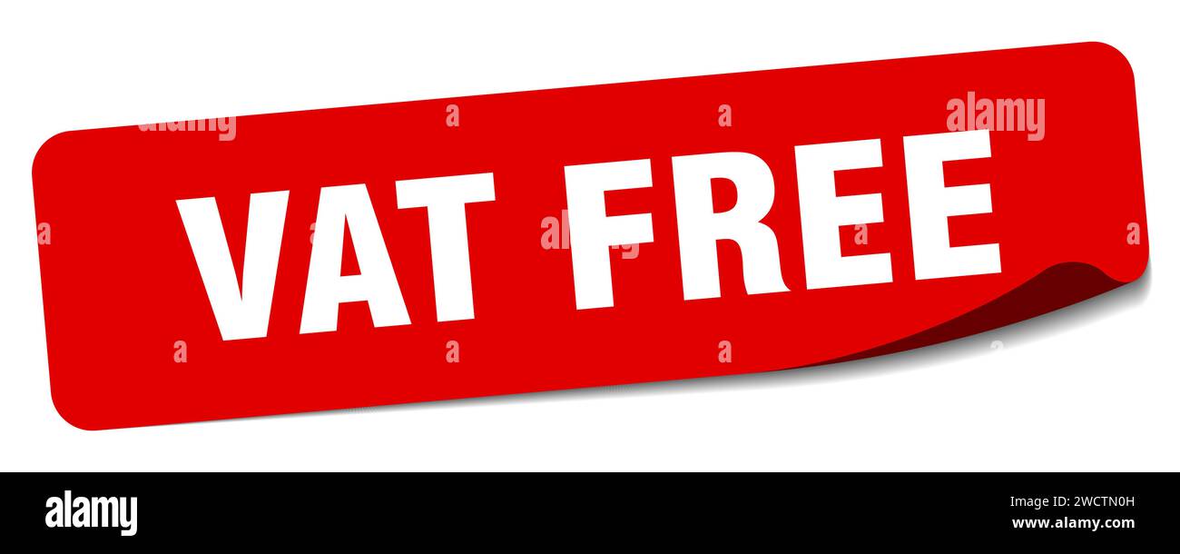 vat free sticker. vat free rectangular label isolated on white ...