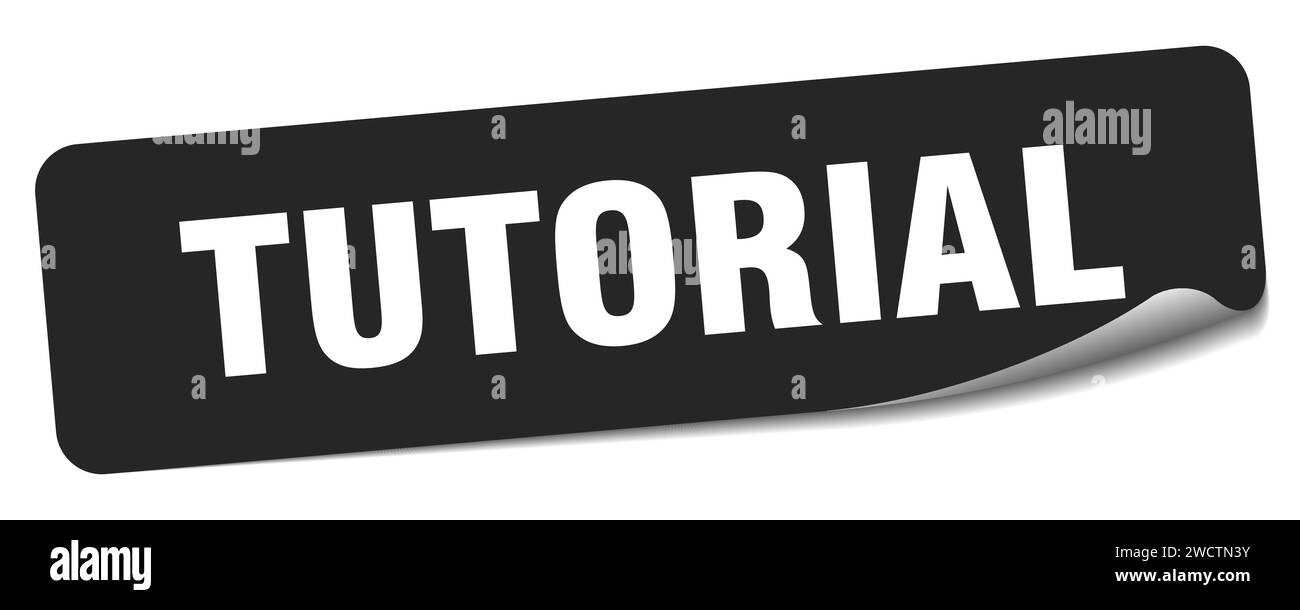 tutorial sticker. tutorial rectangular label isolated on white background Stock Vector Image ...