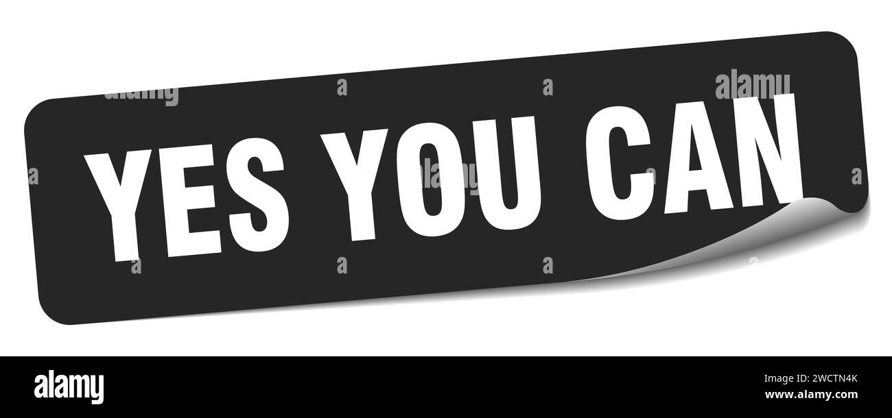 yes you can sticker. yes you can rectangular label isolated on white ...