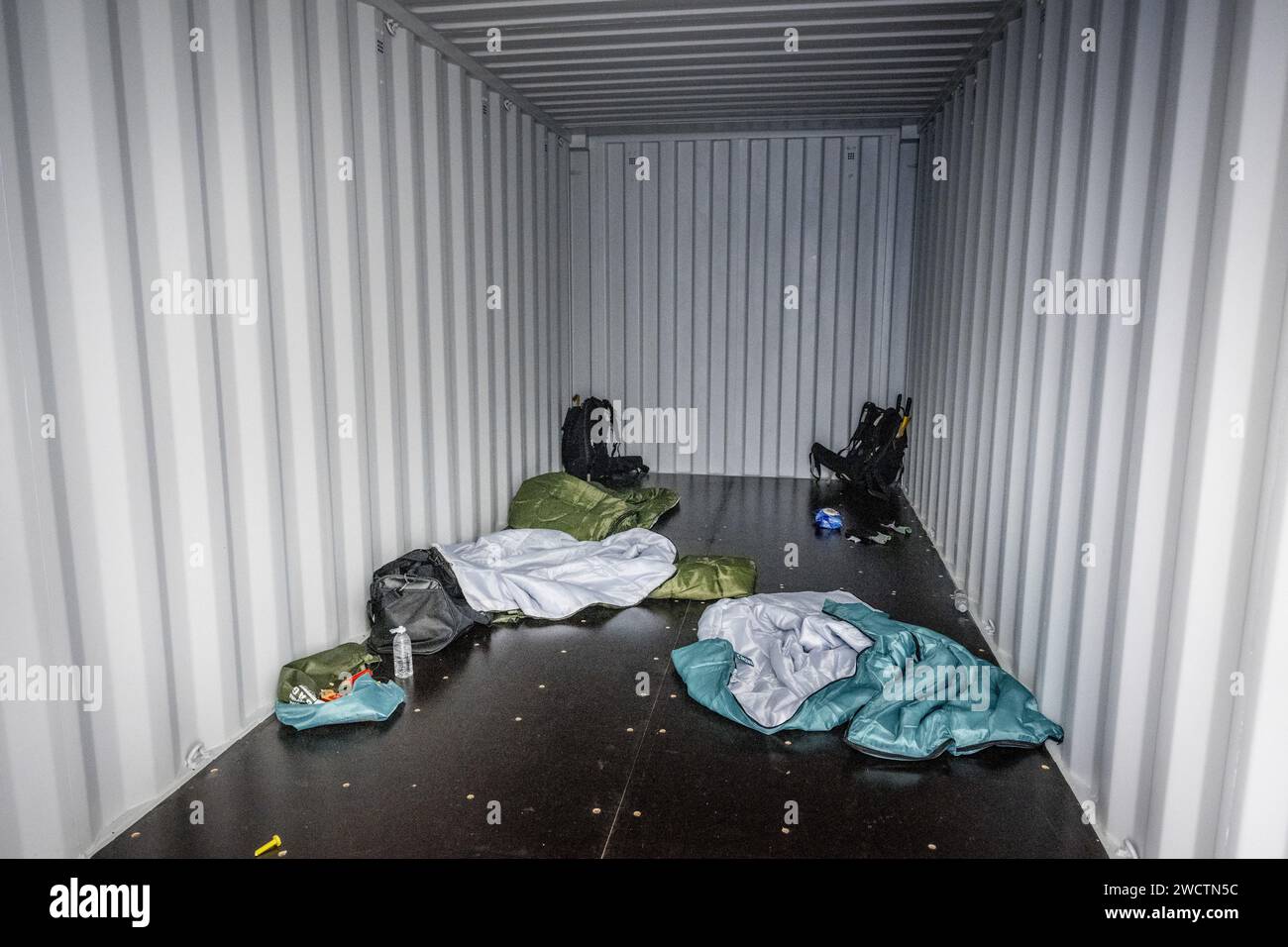 ROTTERDAM - A hotel container during a demonstration of Customs ...