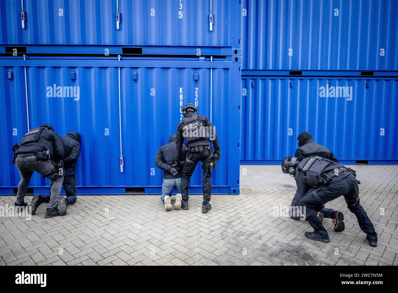 ROTTERDAM - A special team during a demonstration of Customs' working ...