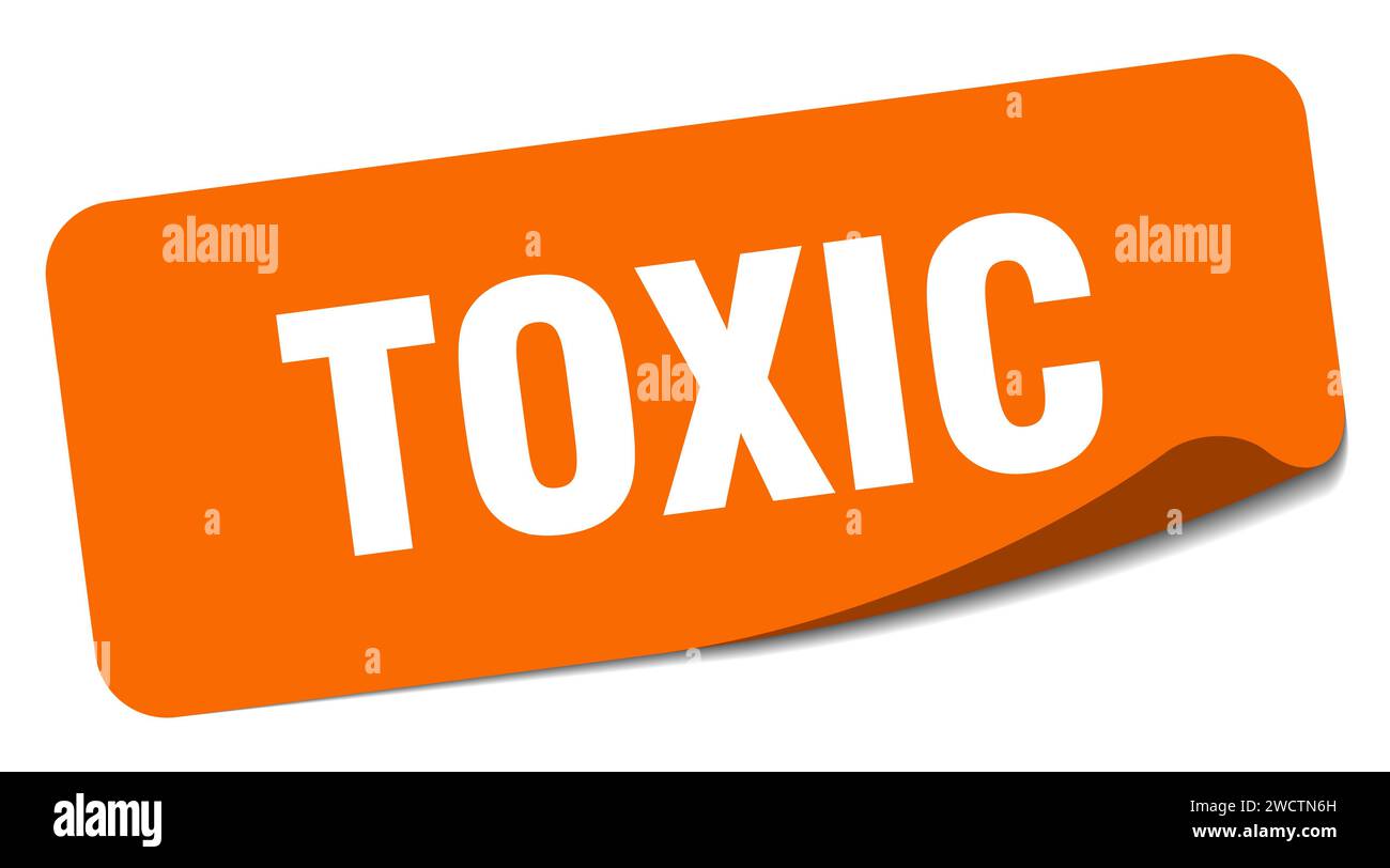 toxic sticker. toxic rectangular label isolated on white background ...
