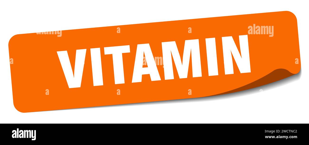 vitamin sticker. vitamin rectangular label isolated on white background ...