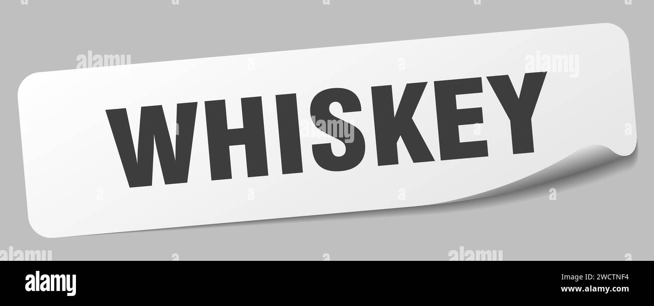 whiskey sticker. whiskey rectangular label isolated on white background ...