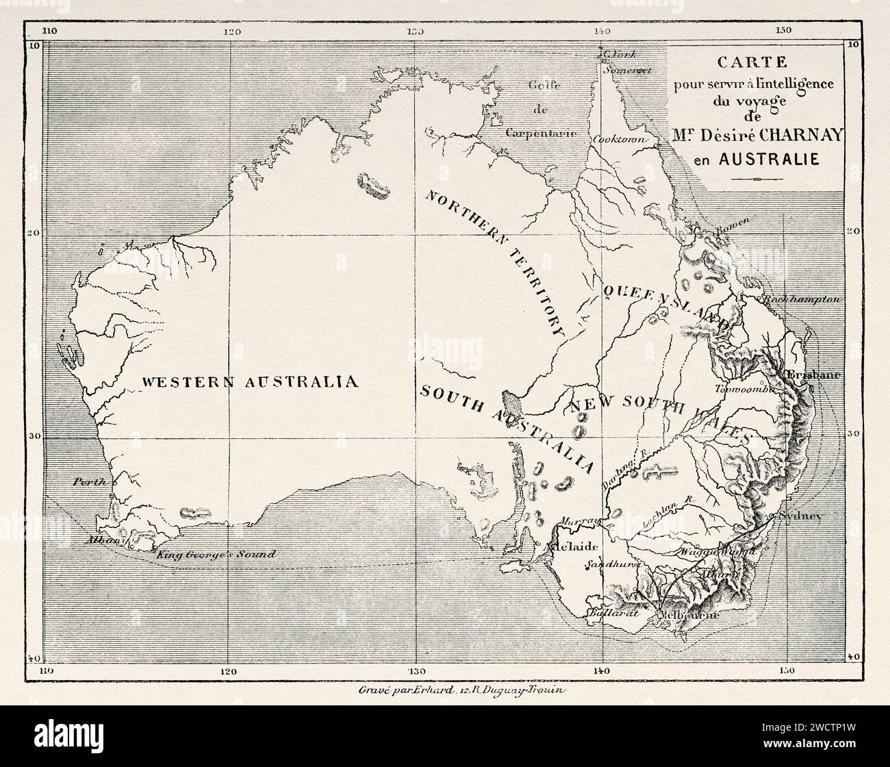 Map south australia 19th century hi-res stock photography and images ...
