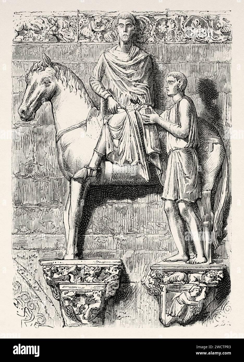 St Martin sharing his cloak with the poor, Cathedral of St Martin (11th ...