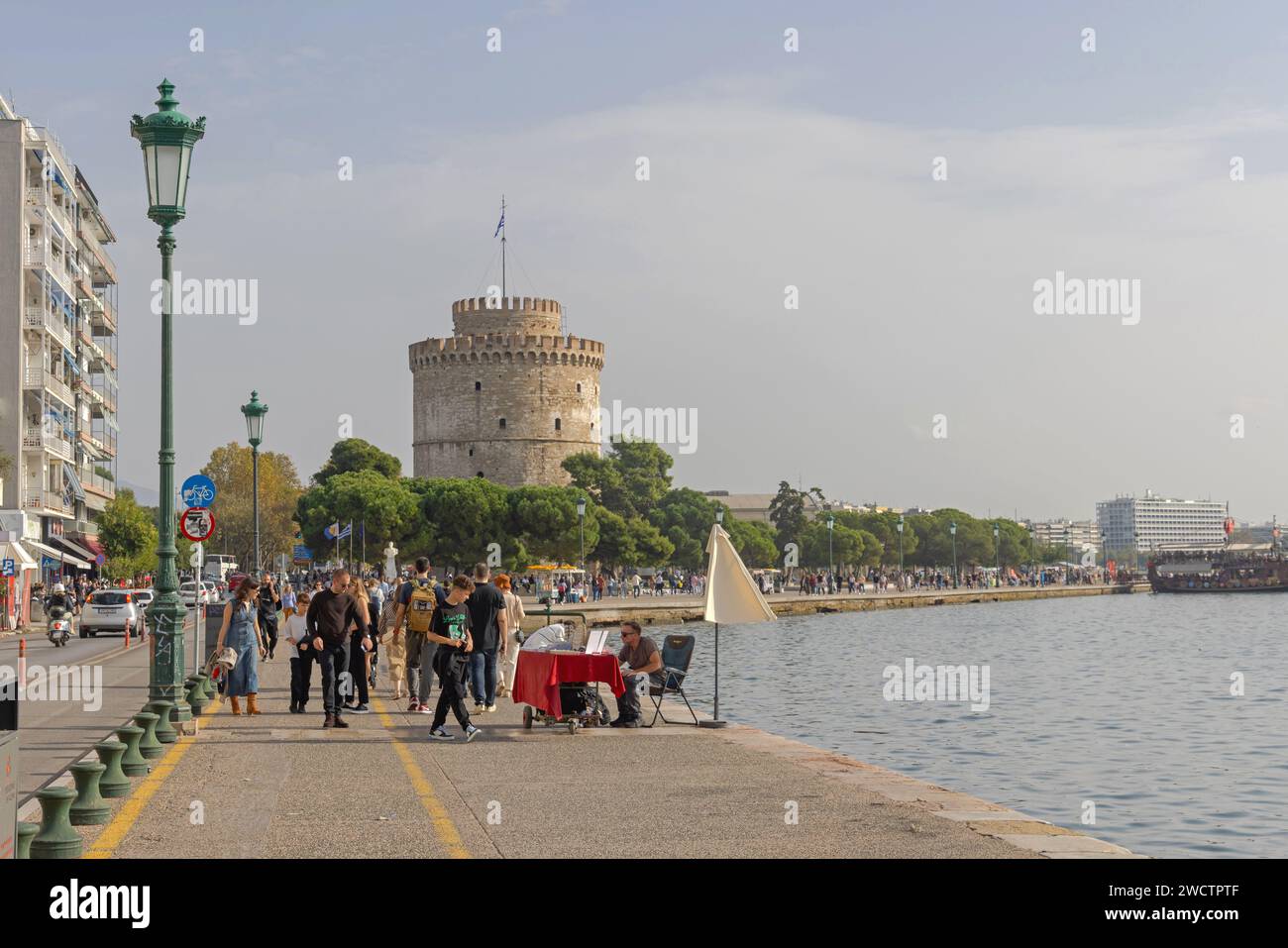 Thessaloniki, Greece - October 22, 2023: People Walking at Promendae in ...