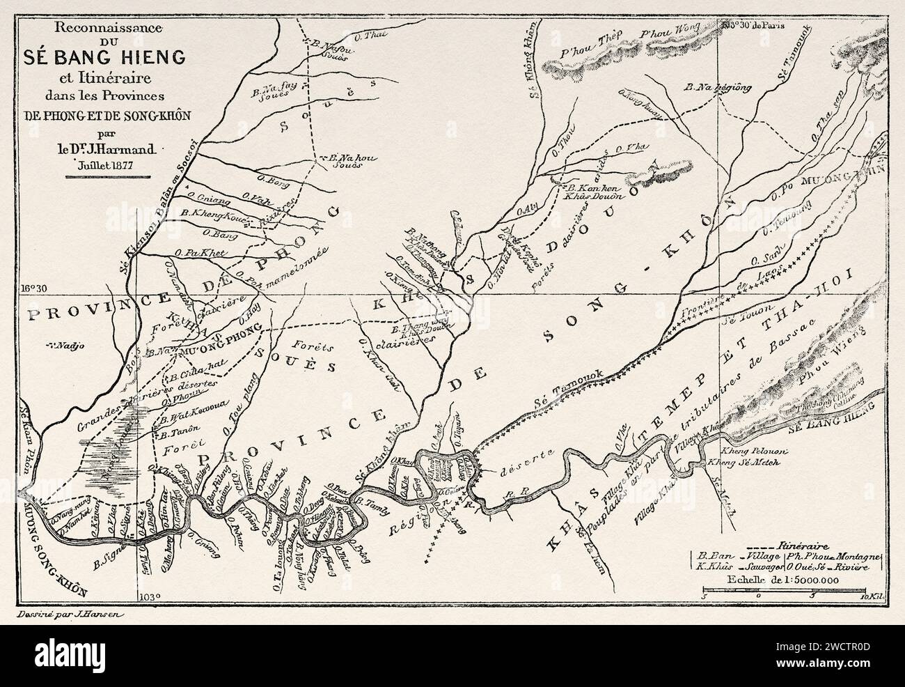 Old map. Reconnaissance of the Xe Bang Hieng River and route in the ...