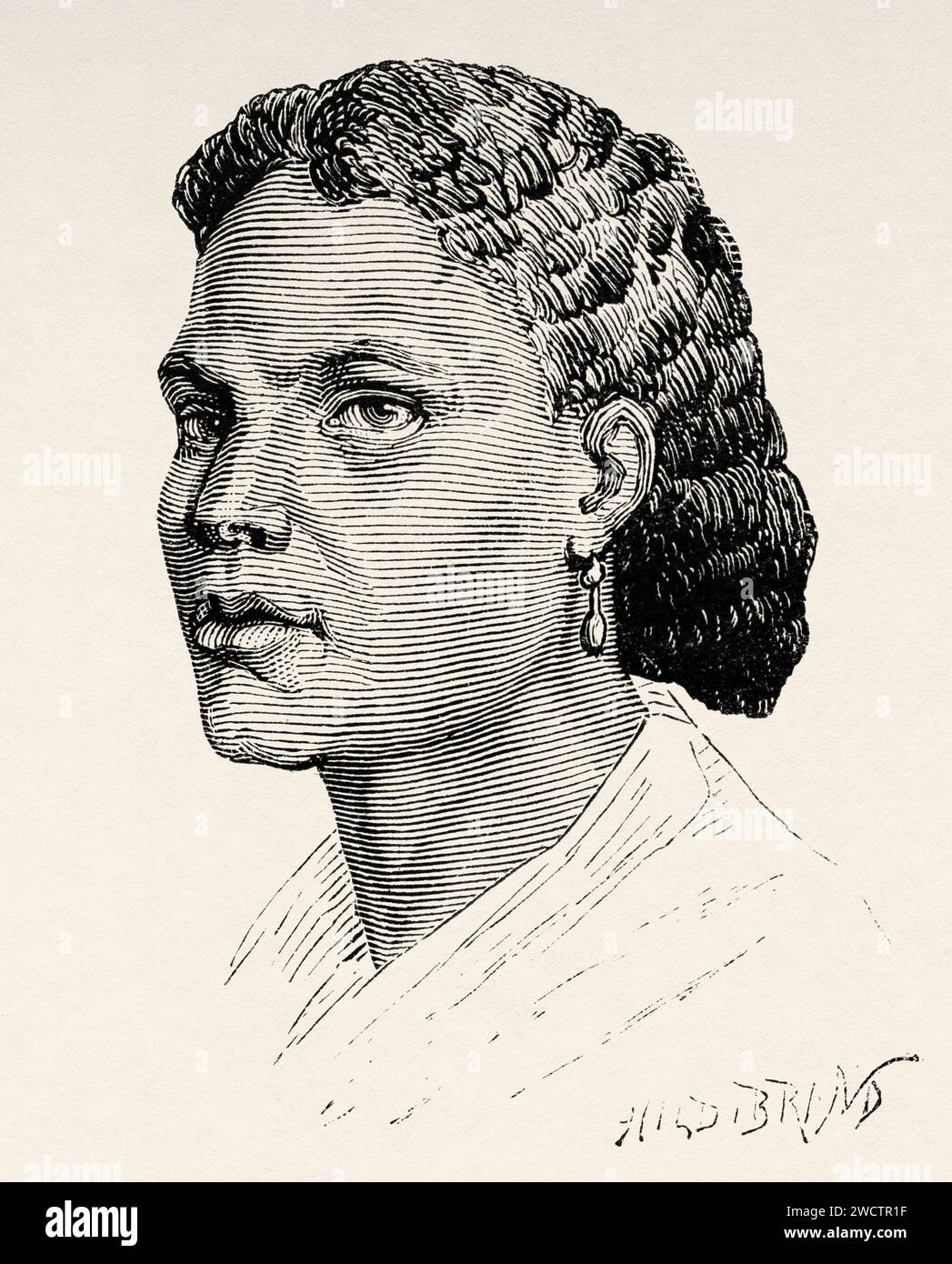 Portrait of a Panamanian mulatto woman. Republic of Panama. Central ...