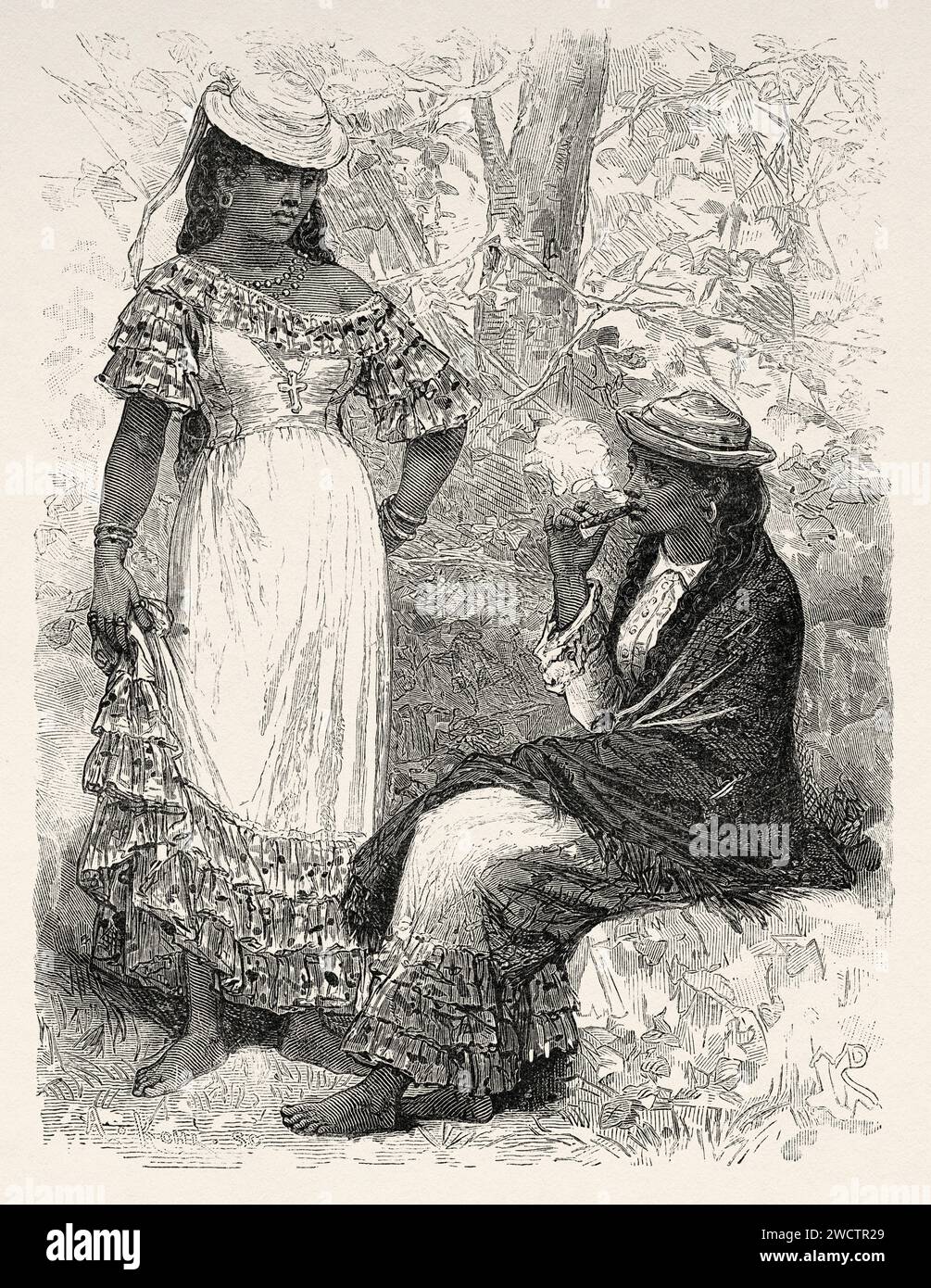 Darién women dressed in traditional pollera dress. Republic of Panama ...