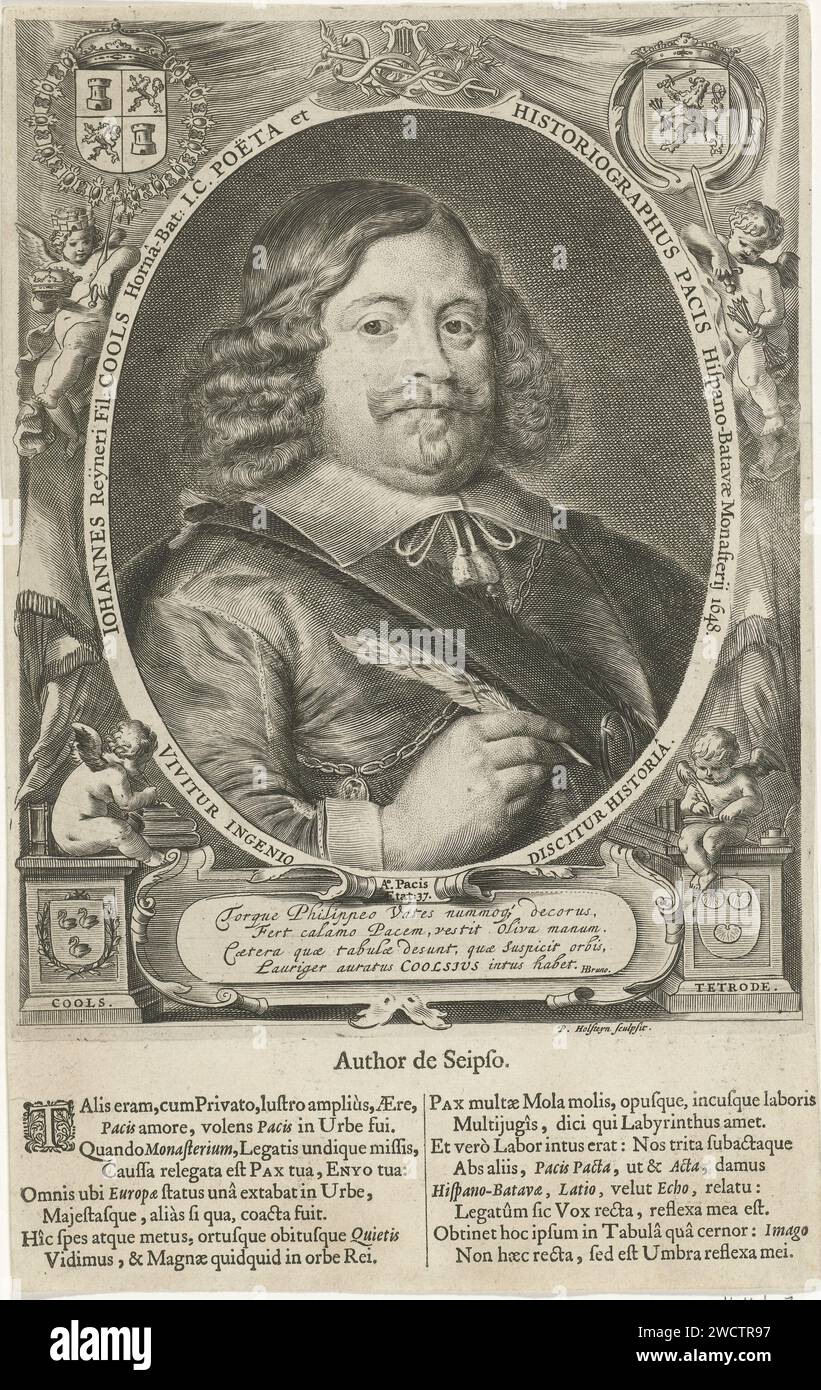 Portrait of Joannes Cools, Pieter Holsteyn (II), 1648 print Bust to the ...