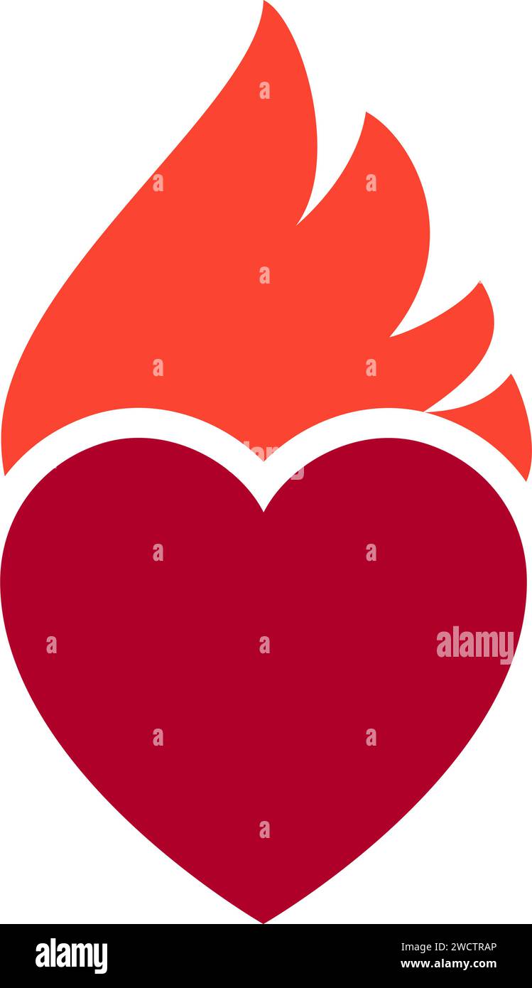 Fire flame, hot heart symbol, can be used for logo and brand name ...