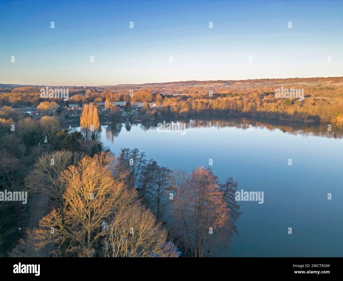 aerial view of chipstead lake near sevenoaks in kent Stock Photo - Alamy