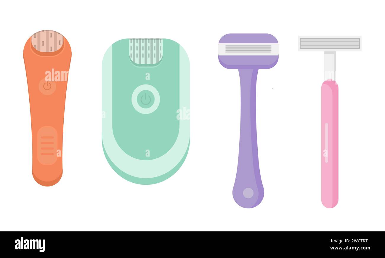 Set with hair removal devices and supplies for women set. Beauty ...