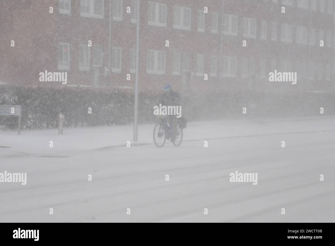 Copenhagen, Denmark /17 January 2024/.Harsh snow fall weather in ...