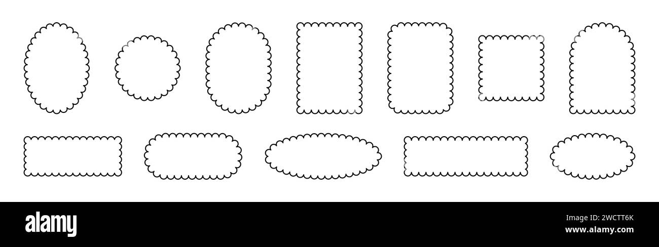 Scallop frame. The outline of the lace edges of the borders of the ...