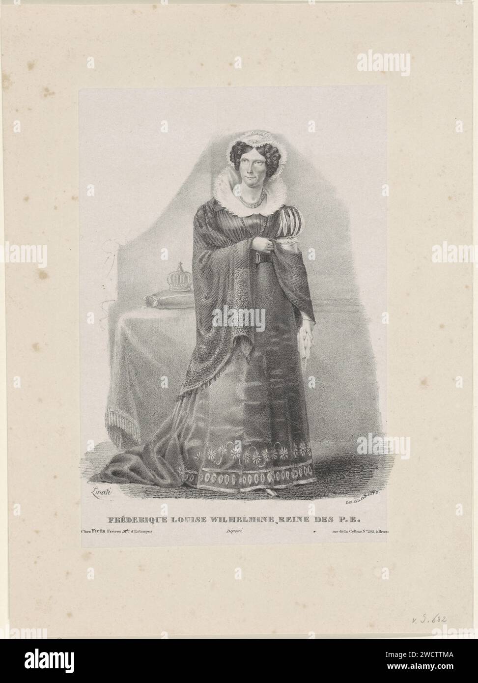 Portrait of Wilhelmina van Pruisen, Claudio Linati, 1815 - c. 1829 print Portrait of Wilhelmina ...
