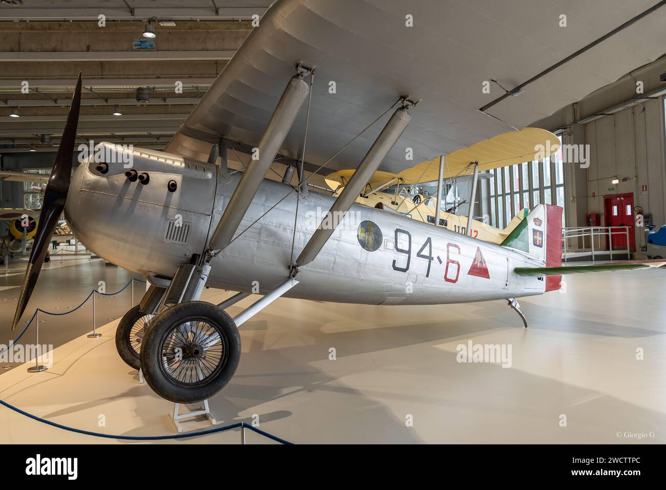 Historic turboprop plane in exhibition at Italian Airforce Museum Stock ...