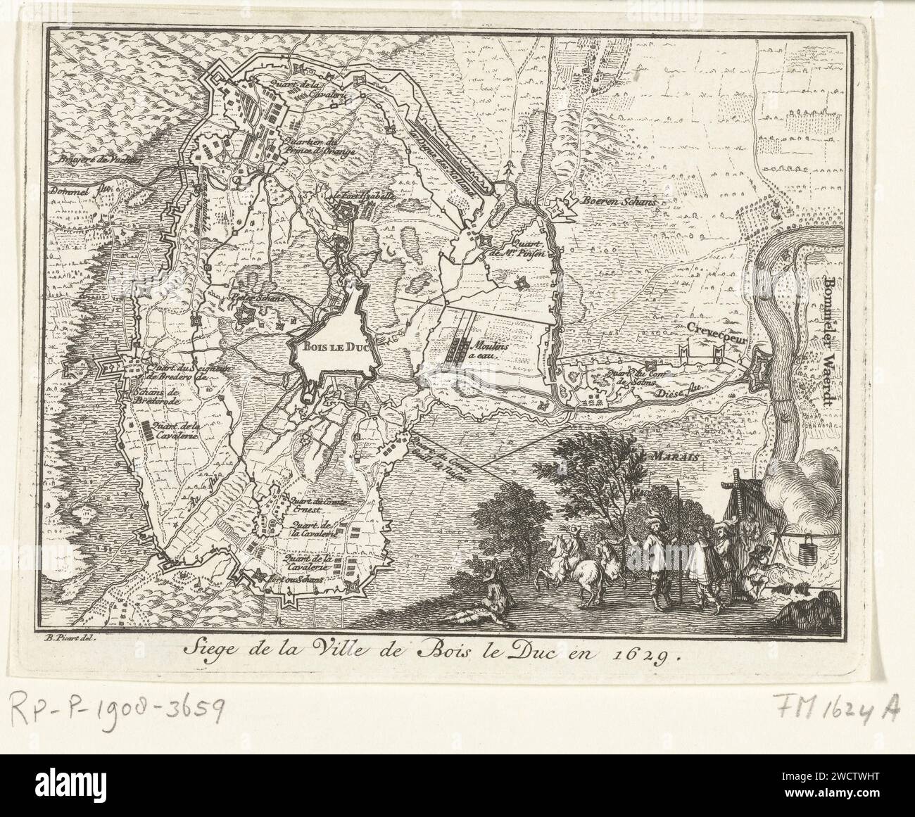 Map of the siege of Den Bosch by Frederik Hendrik, 1629, 1683 - 1733 ...