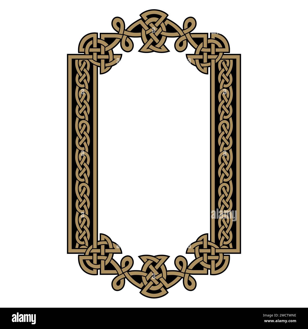 Irish design in vintage, retro style. Frame in the Old Norse Celtic ...