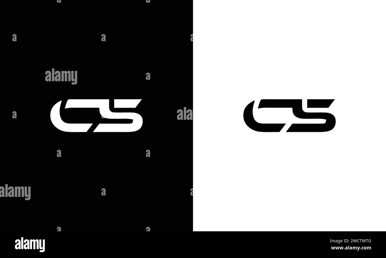 Monogram CS creative modern black letters logo design Stock Vector ...