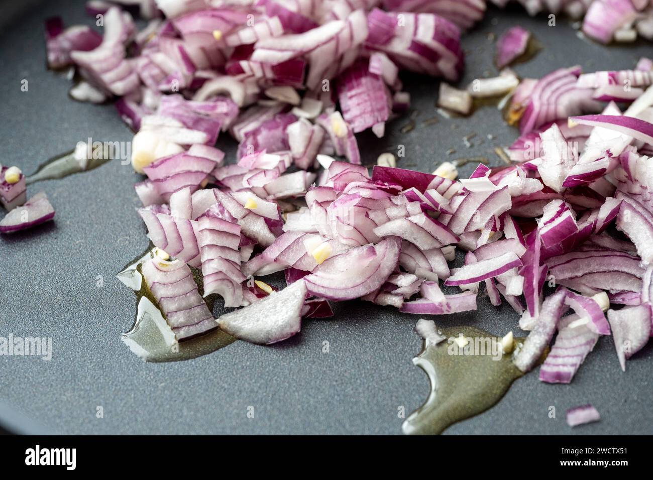 Augsburg, Bavaria, Germany - January 13, 2024: Red sliced onion is ...