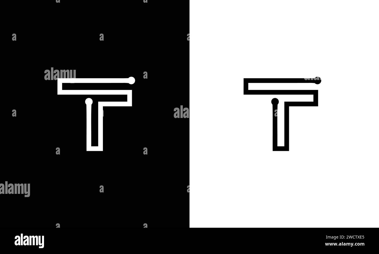 T, ST tech initial logo monogram designs modern vector templates Stock ...