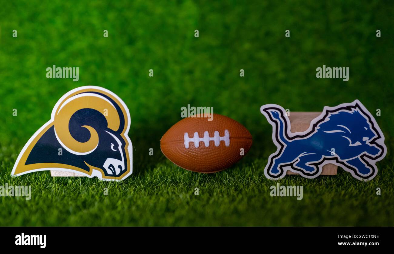 January 10, 2024, Las Vegas, USA, The emblems of the football clubs ...