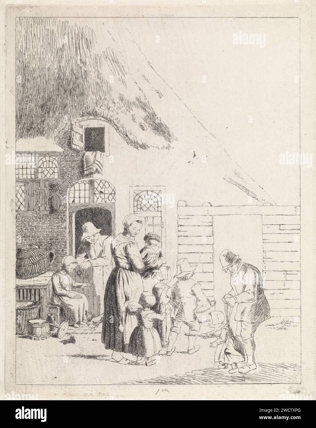 Farmers and children at Farm, Johannes Christiaan Janson, 1778 - 1823 ...