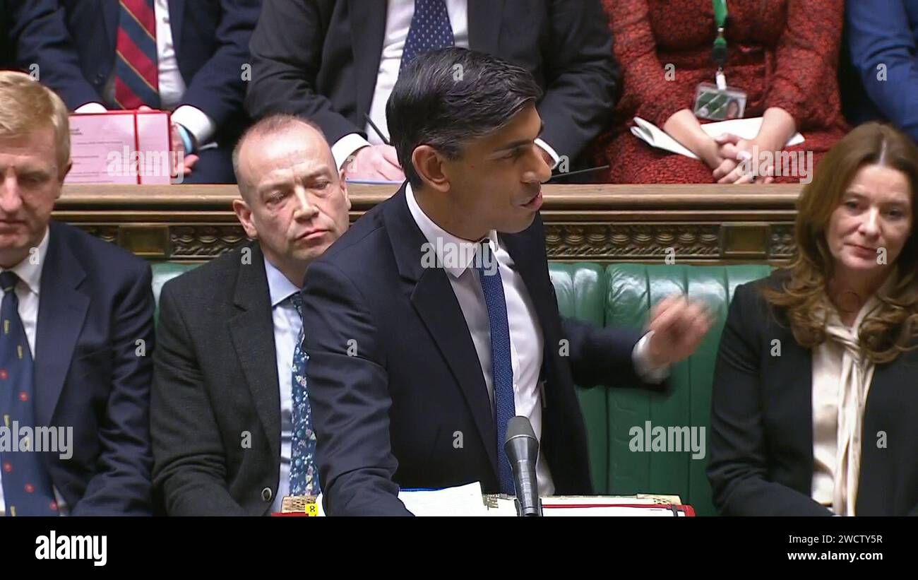 Prime Minister Rishi Sunak speaks during Prime Minister's Questions in ...