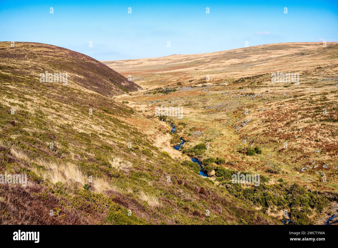 The valley of the embryonic River Lyd, with the hill known as Great ...