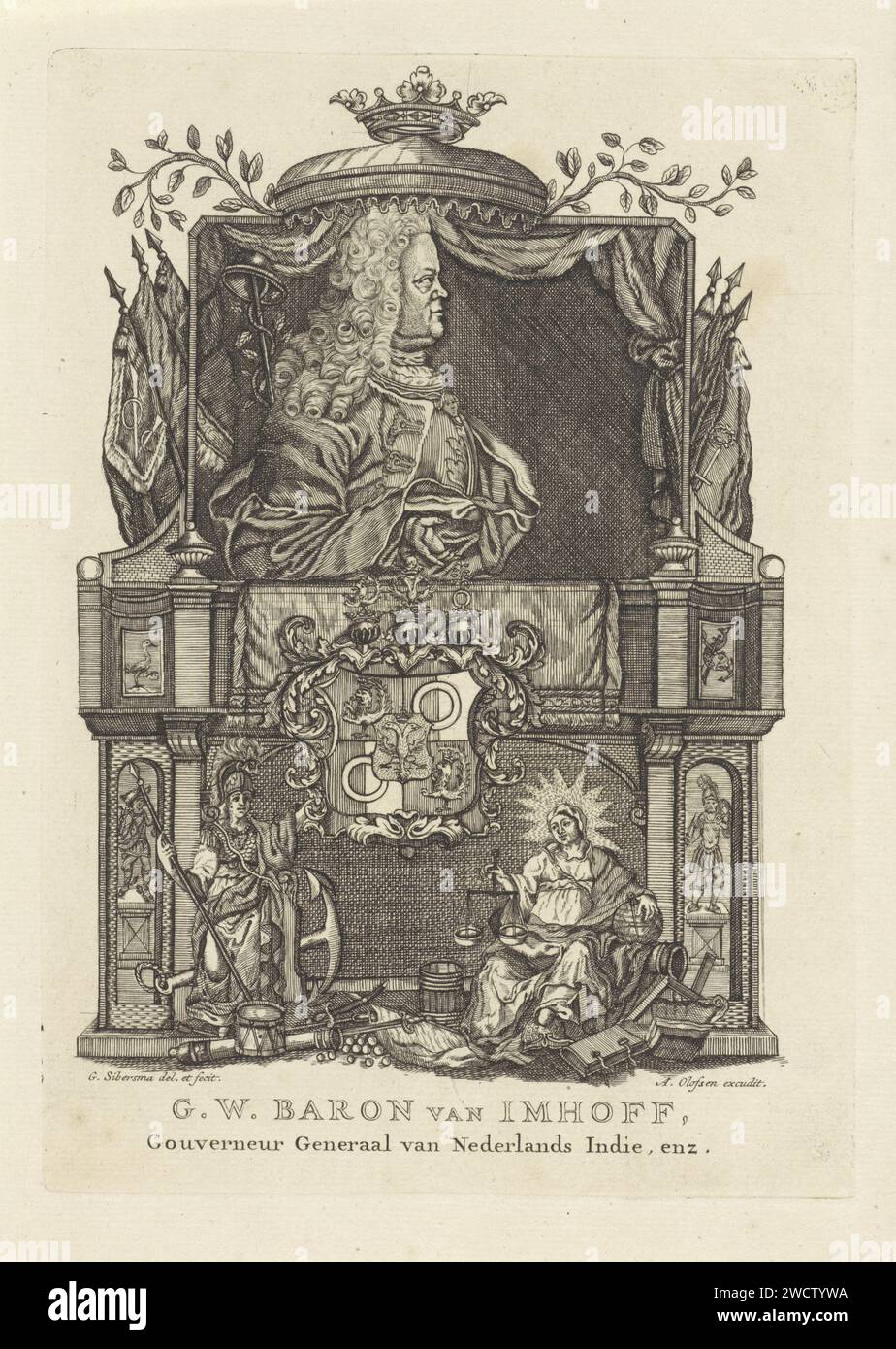 Portrait of Gustaaf Willem (I) Baron van Imhoff, Gerrit Sibersma, 1747 ...