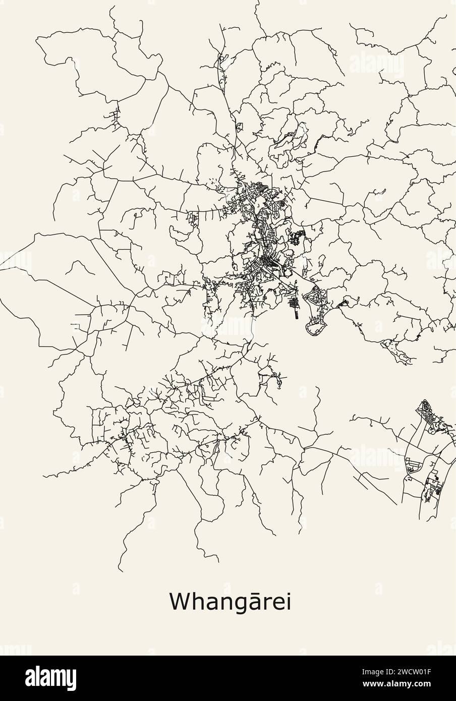 City Road Map OF Whangarei, New Zealand Stock Vector Image & Art - Alamy