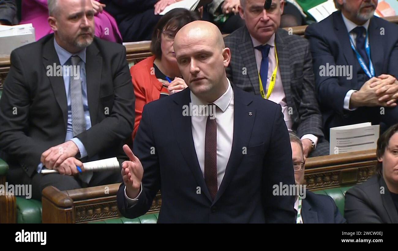 SNP Westminster leader Stephen Flynn speaks during Prime Minister's ...